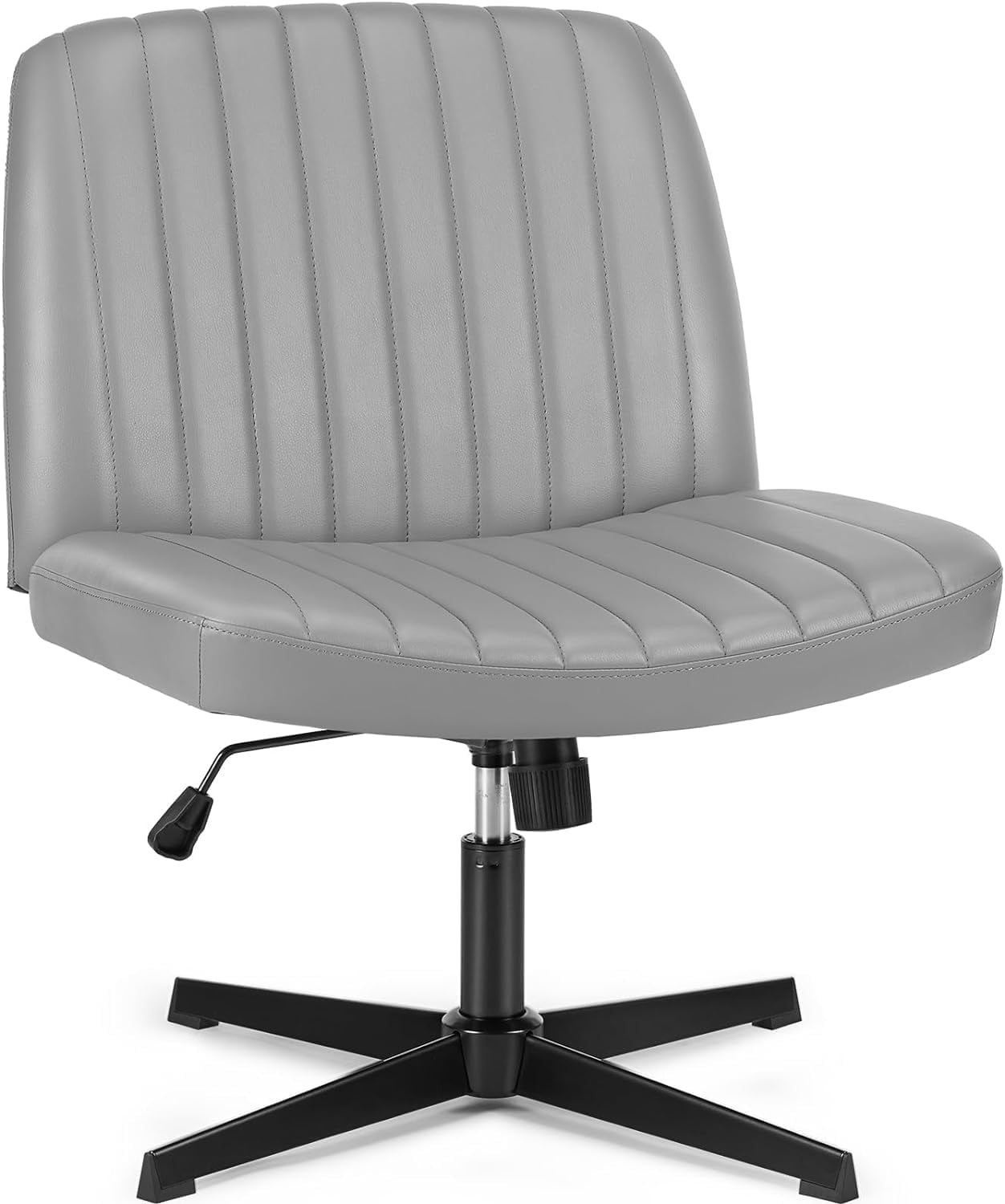 Criss Cross Chair Legged Office Wide Comfy Desk Seat, No Wheels Armless ...