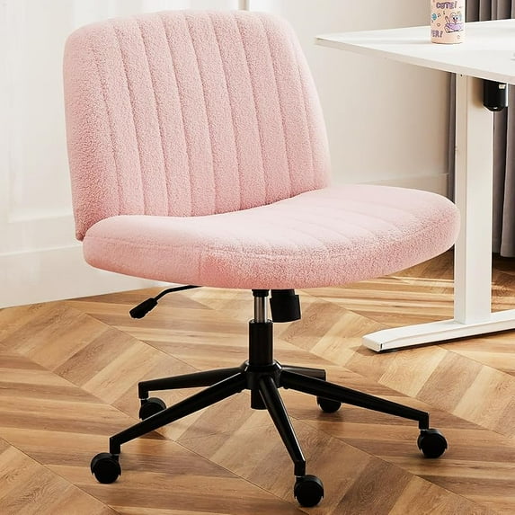 Criss Cross Chair Legged Office Wide Comfy Desk Seat, No Wheels Armless ...