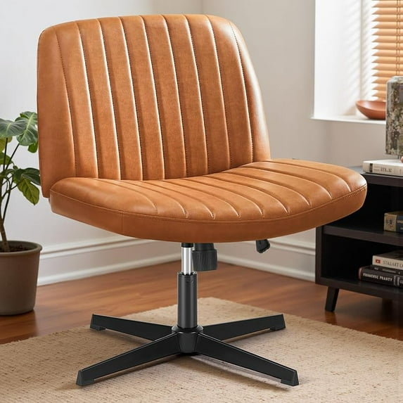 Criss Cross Chair Legged Office Wide Comfy Desk Seat, No Wheels Armless ...