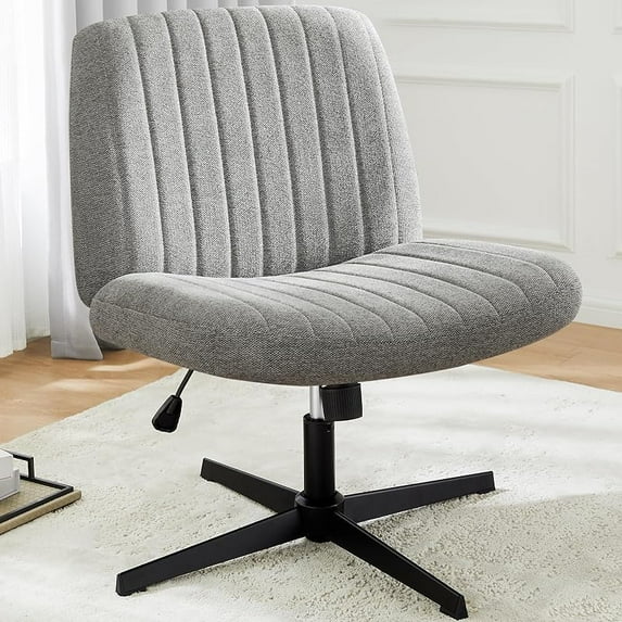 Criss Cross Chair Legged Office Wide Comfy Desk Seat, No Wheels Armless ...