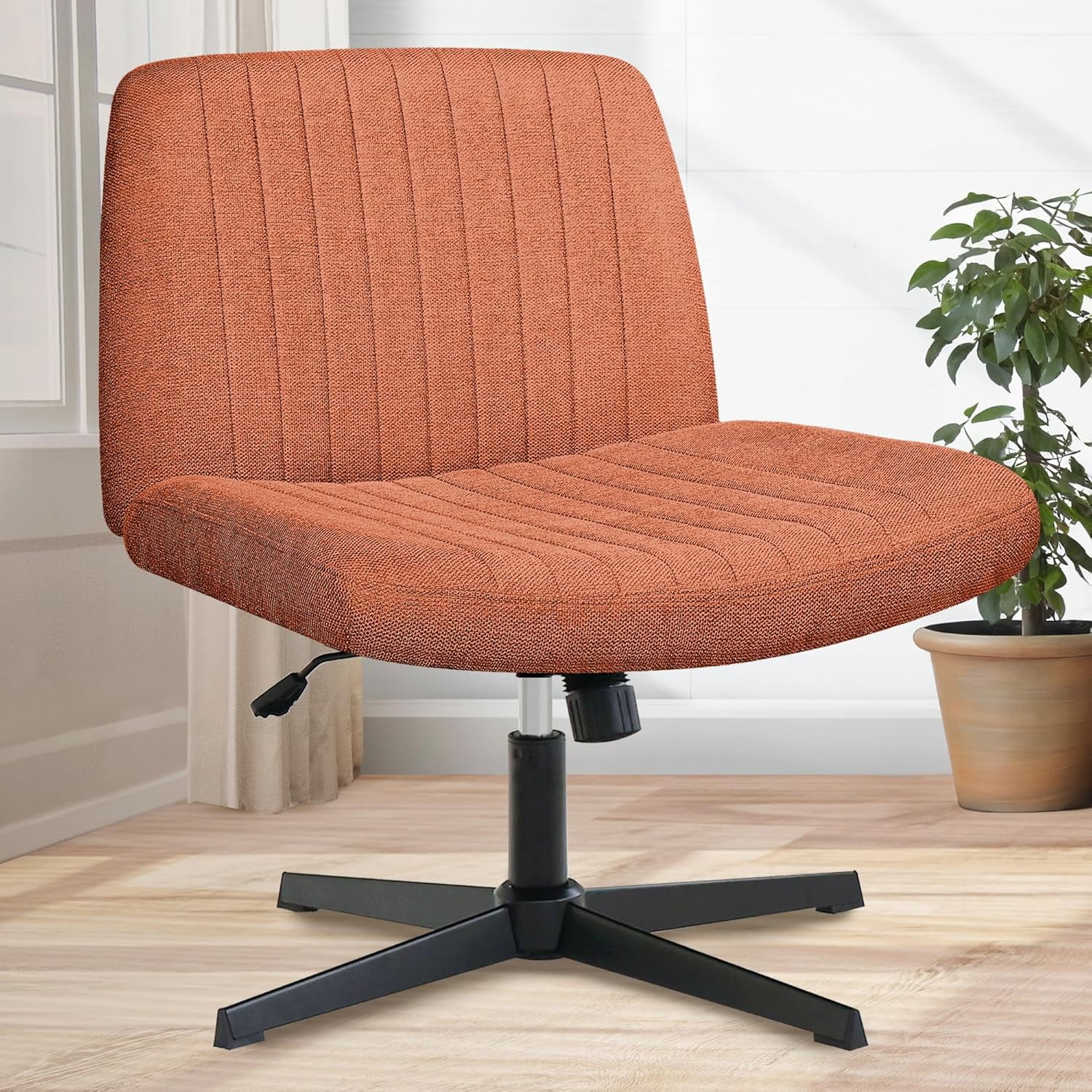 Criss Cross Chair No Wheel Wide Cross Legged Office Desk Vanity Chair ...