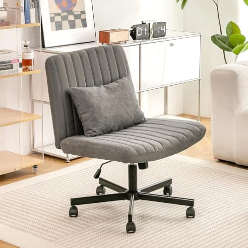 Criss Cross Chair, Office Chair Cross Legged with Wheels, Armless ...