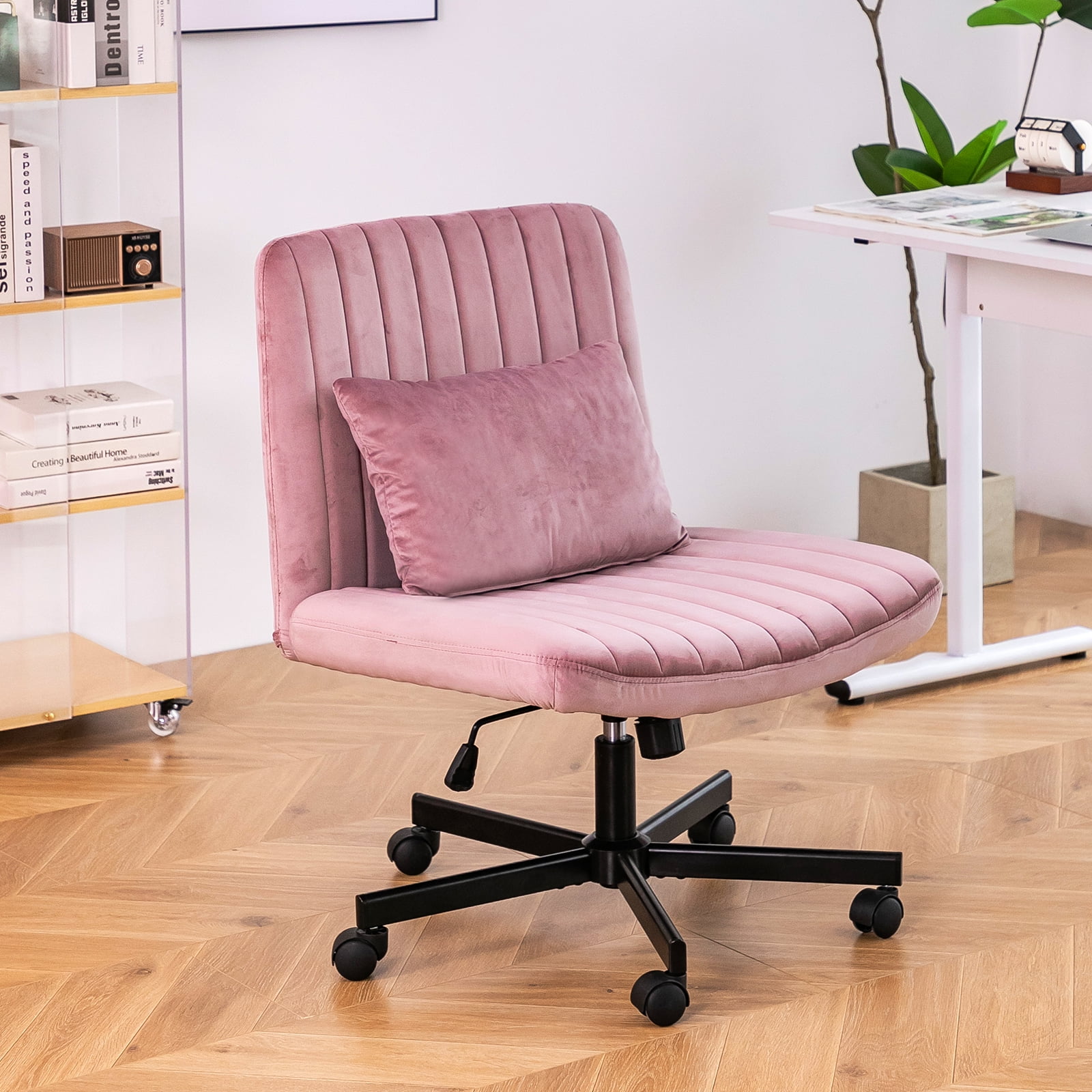 Criss Cross Chair, Office Chair Cross Legged with Wheels, Armless ...