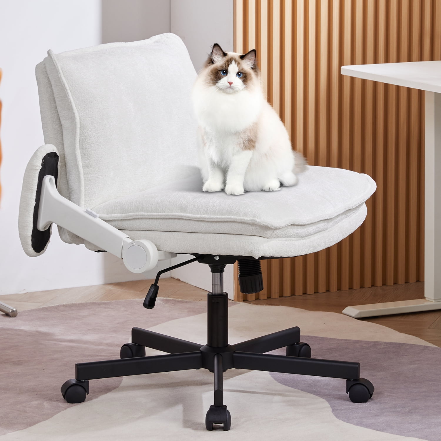 Criss Cross Chair with Wheels and Adjustable Flip-Arms, Cross Legged ...