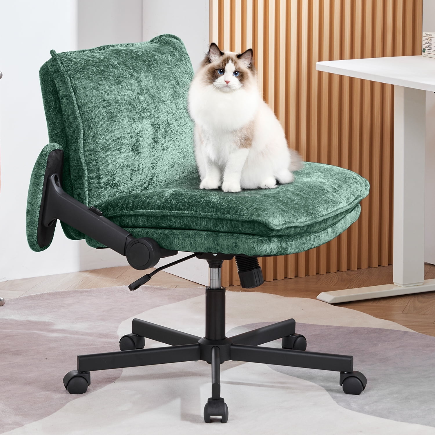 Criss Cross Chair with Wheels and Adjustable Flip-Arms, Cross Legged ...