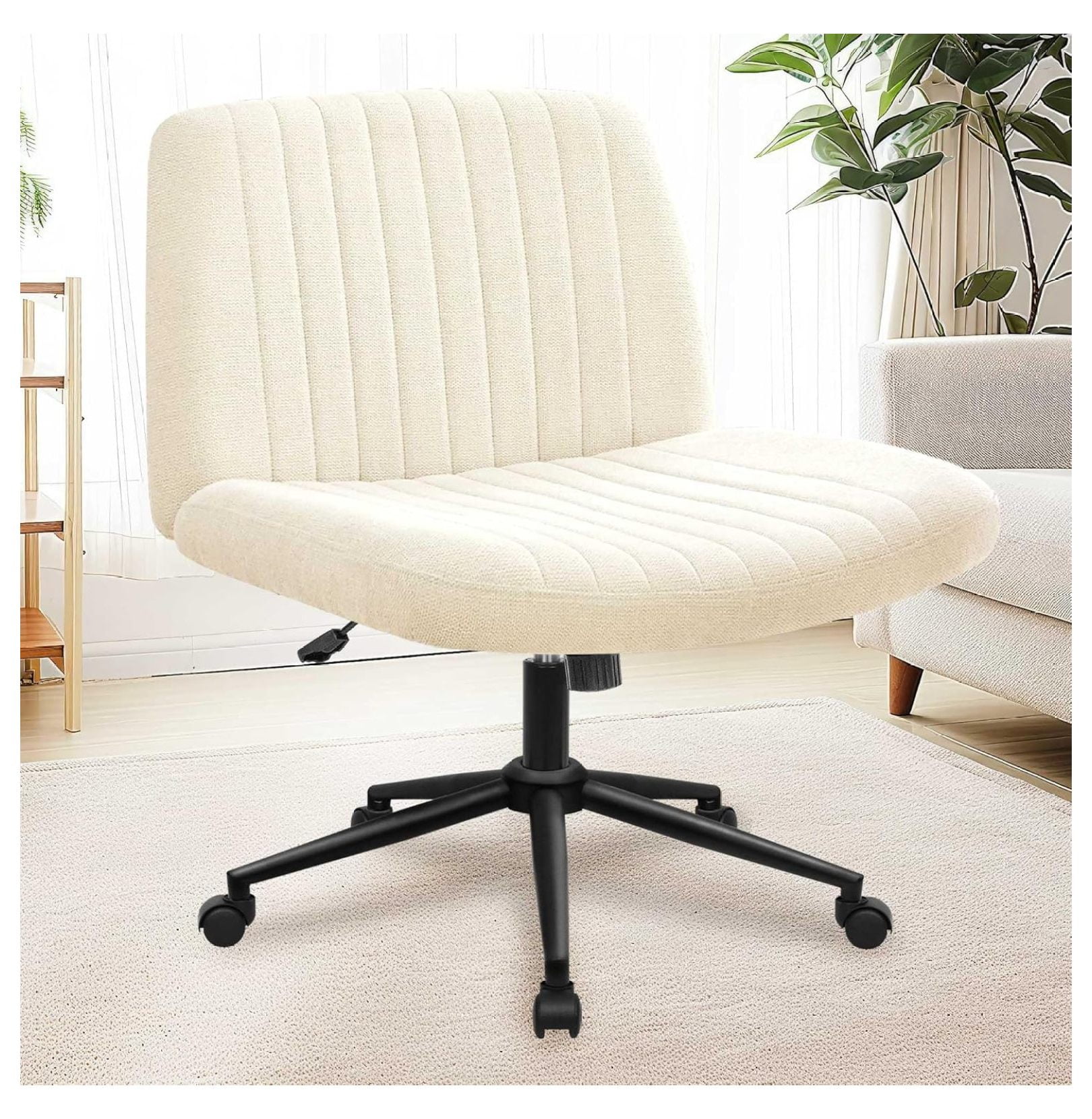 Criss Cross Chair with Wheels, Armless Cross Legged Office Desk Chair ...