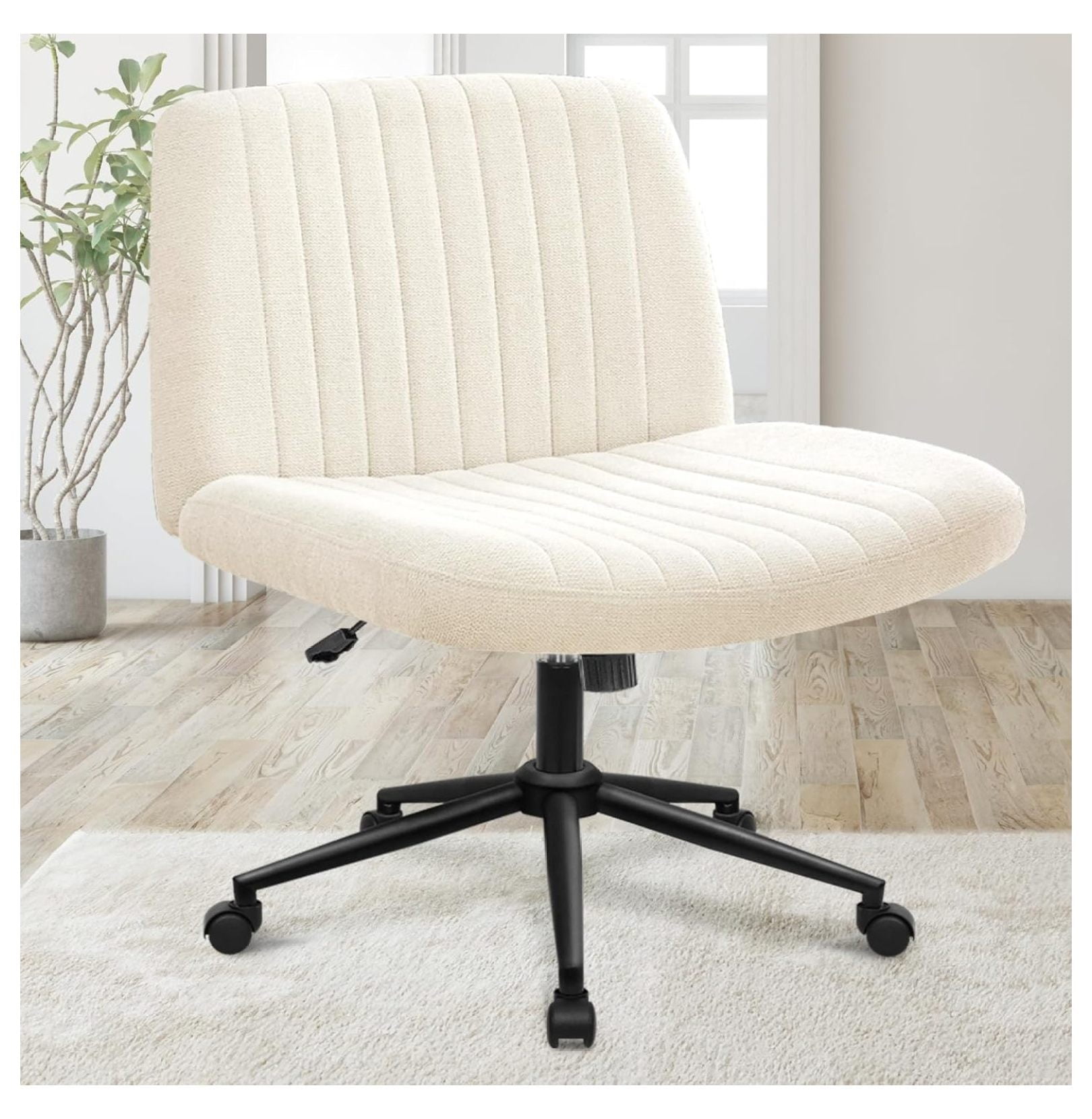 Criss Cross Chair with Wheels, Armless Cross Legged Office Desk Chair ...