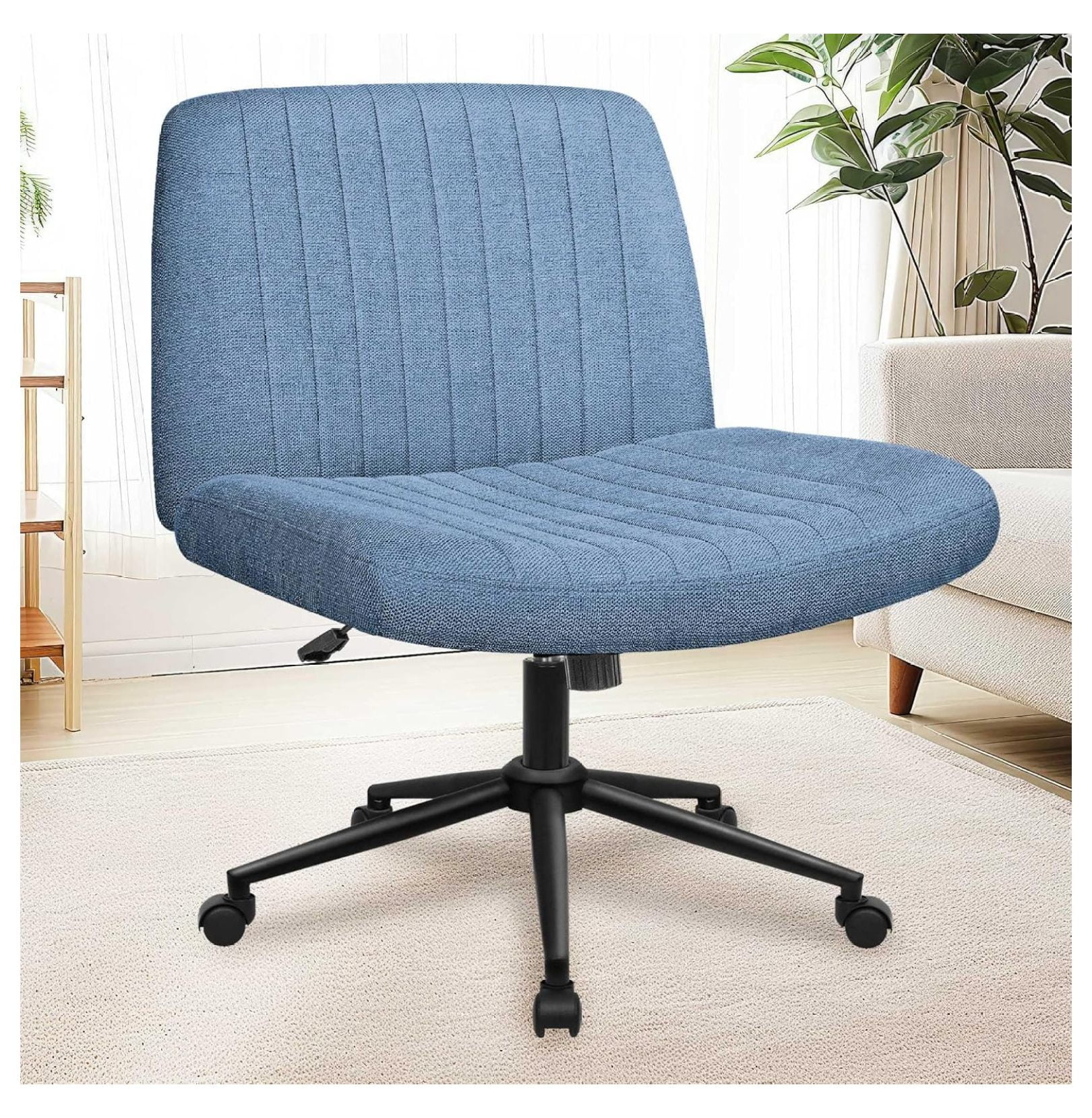 Criss Cross Chair with Wheels, Armless Cross Legged Office Desk Chair ...