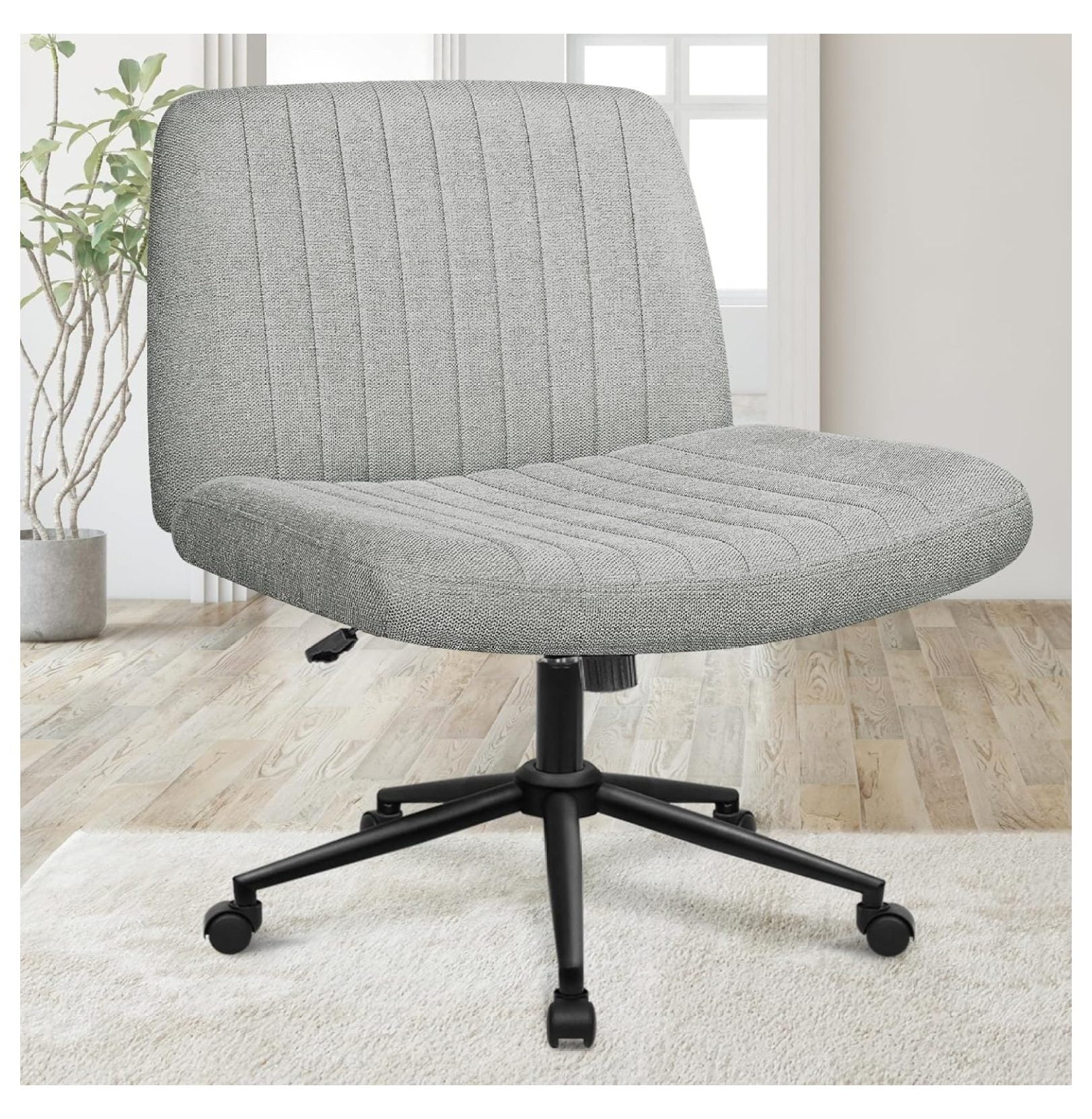 Criss Cross Chair with Wheels, Armless Cross Legged Office Desk Chair ...