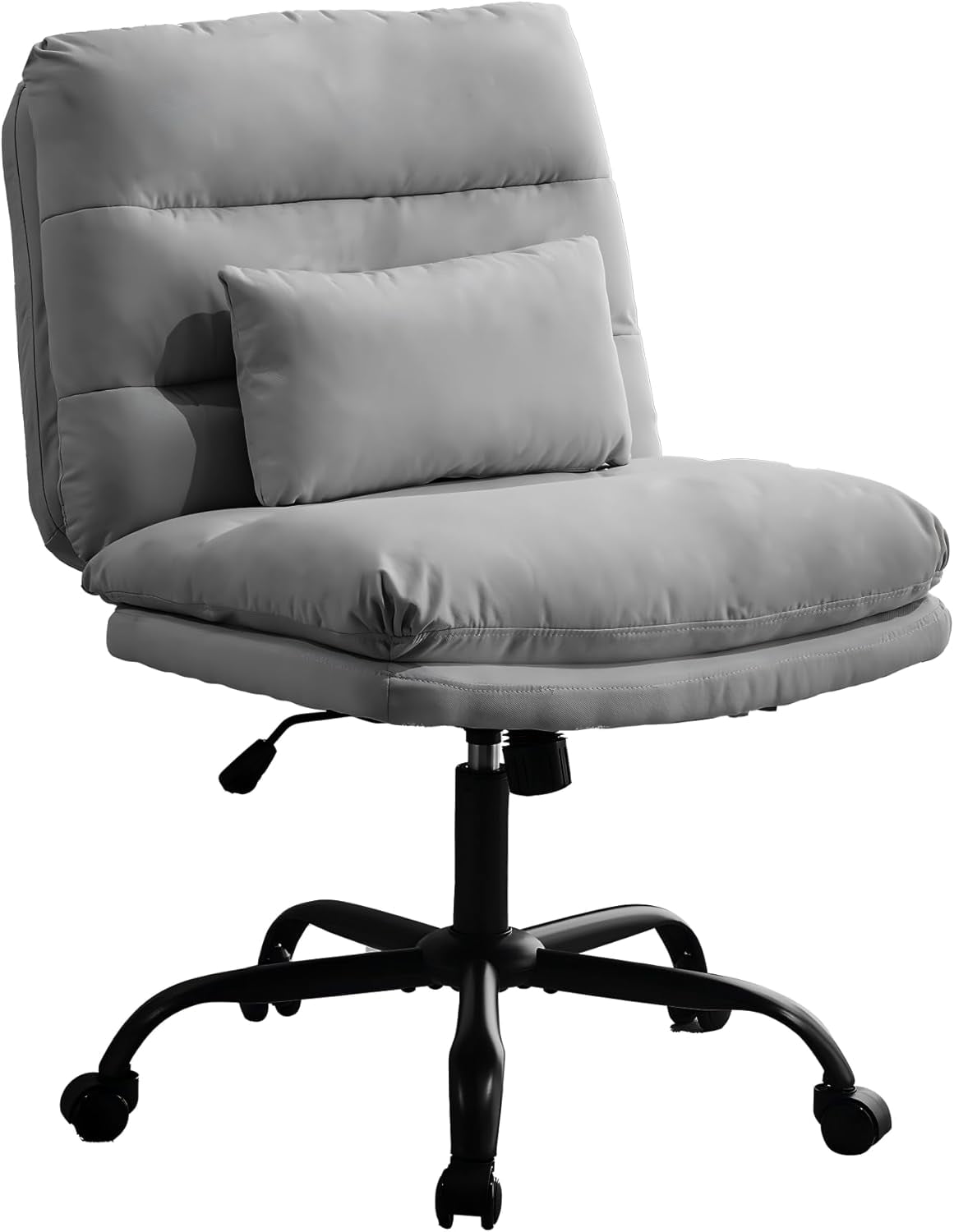 Criss Cross Chair with Wheels,Armless Wide Office Chair with Lumbar ...