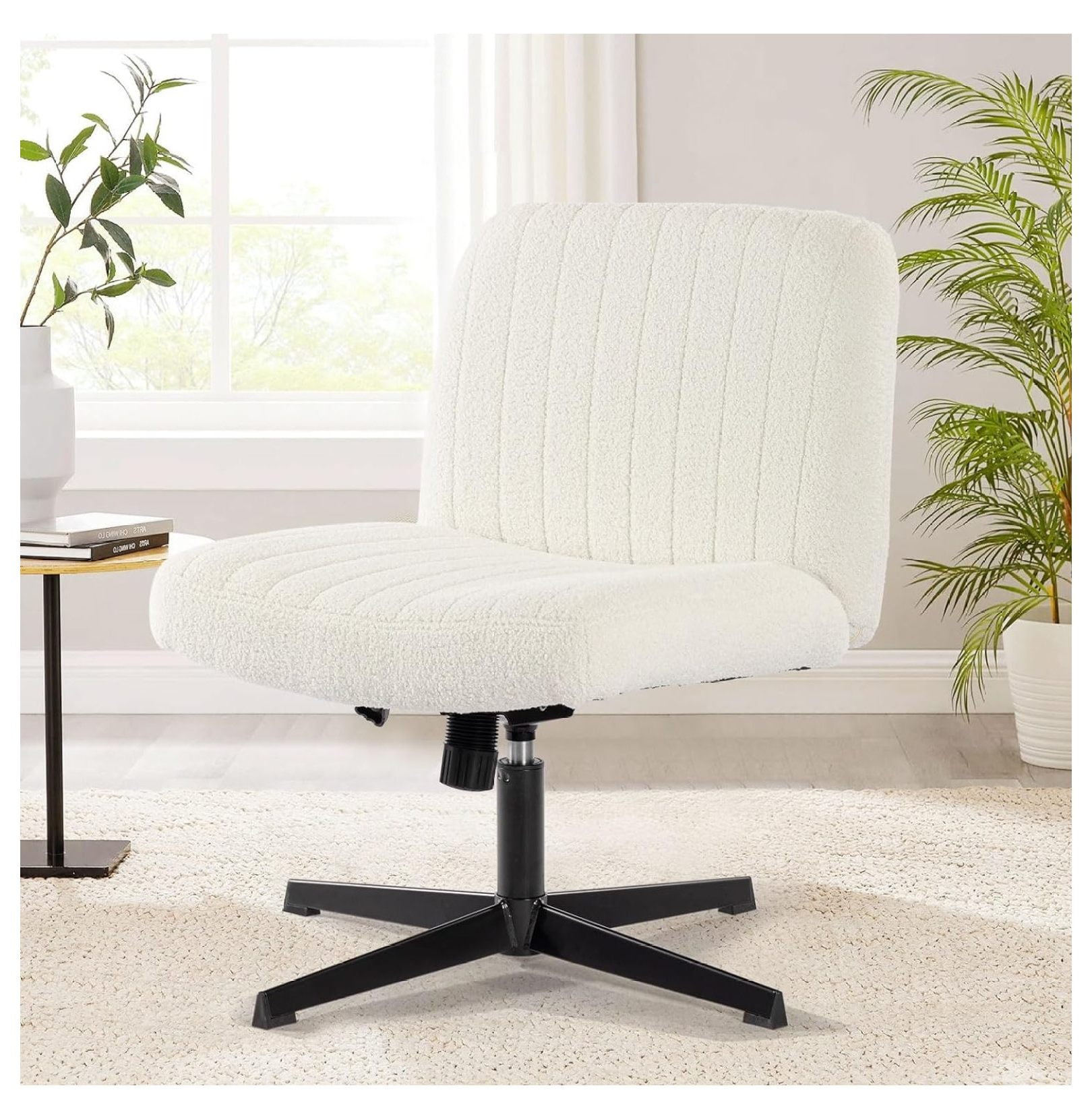 Criss Cross Chair no Wheels Office Chair Armless Desk Chair Fabric ...