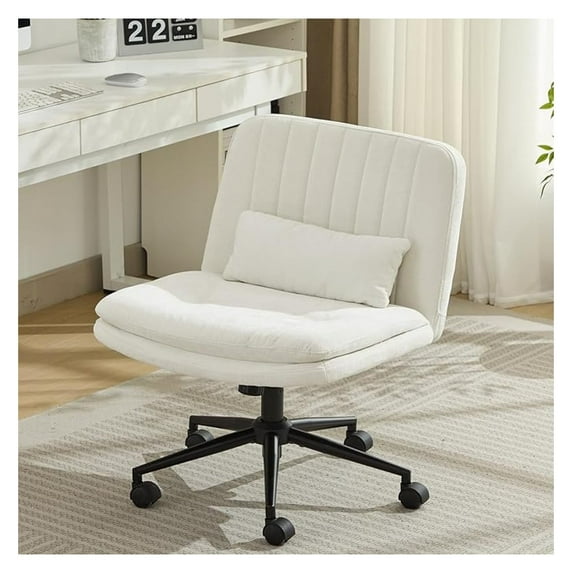 Criss Cross Chair with Wheels, Wide Cross Legged Office Chair Desk ...