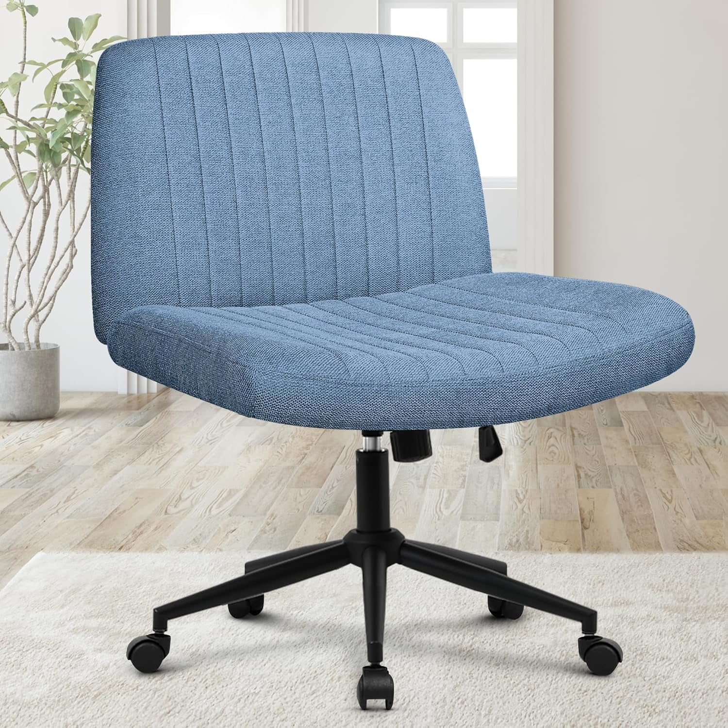 Criss Cross Chair Wheels Wide Cross Legged Office Desk Vanity Chair ...