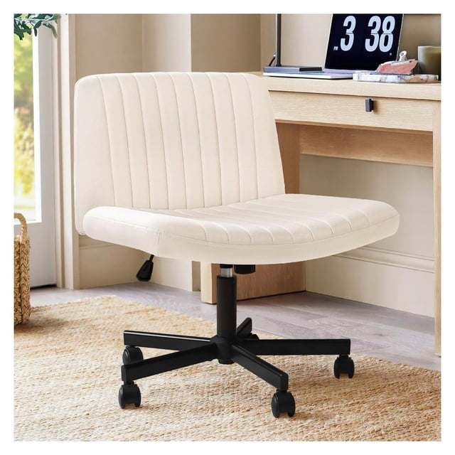 Criss Cross Chair with Wheels, Wide Seat Cross Legged Office Chair ...