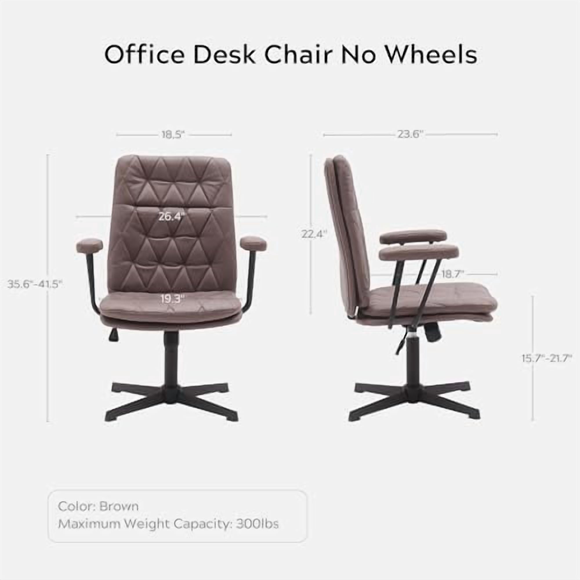 Criss Cross Chair with Arms Home Office Desk Chair No Wheels Adjustable ...