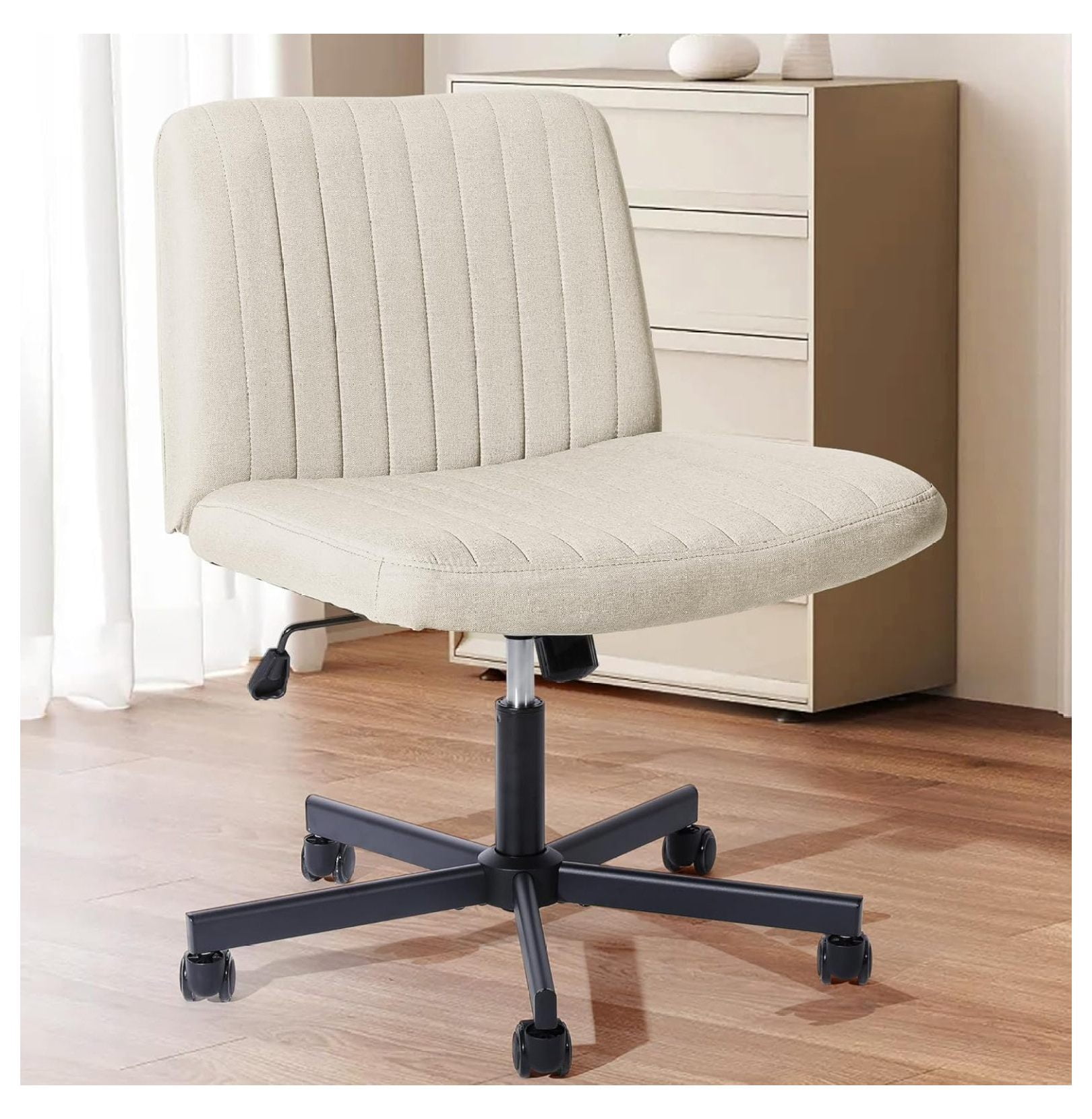 Criss Cross Chair with Wheels, Extra Wide Cross Legged Office Desk ...