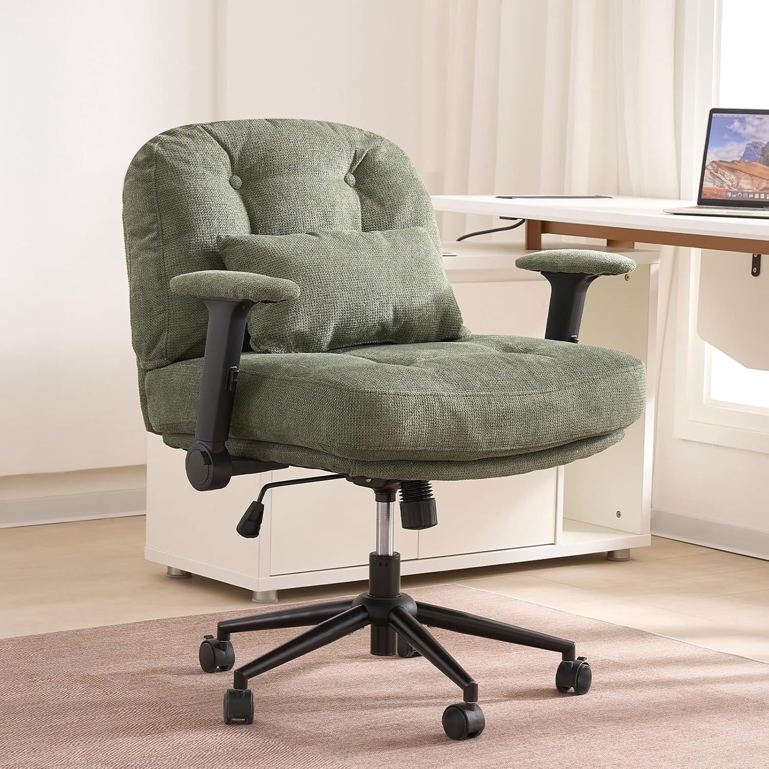 Criss Cross Chair with Wide Seat & Lumbar Support Pillow - Adjustable ...