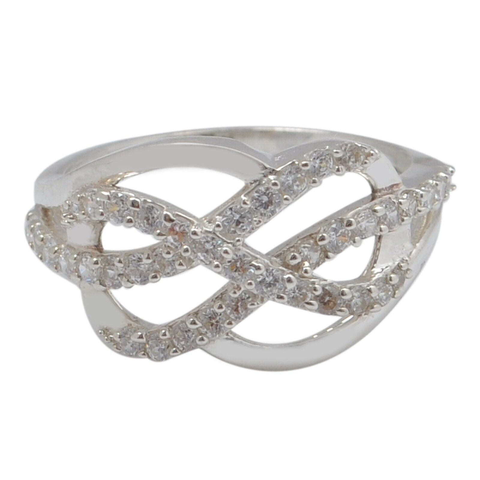 Criss Cross Diamond Ring, Multi Row Pave Set Diamond Engagement Ring ...