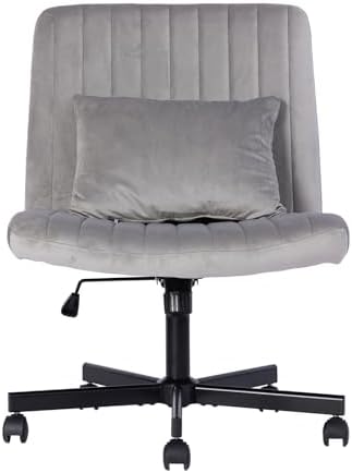 Criss Cross Ergonomic Office Chair Velvet Cross Legged Chair with ...