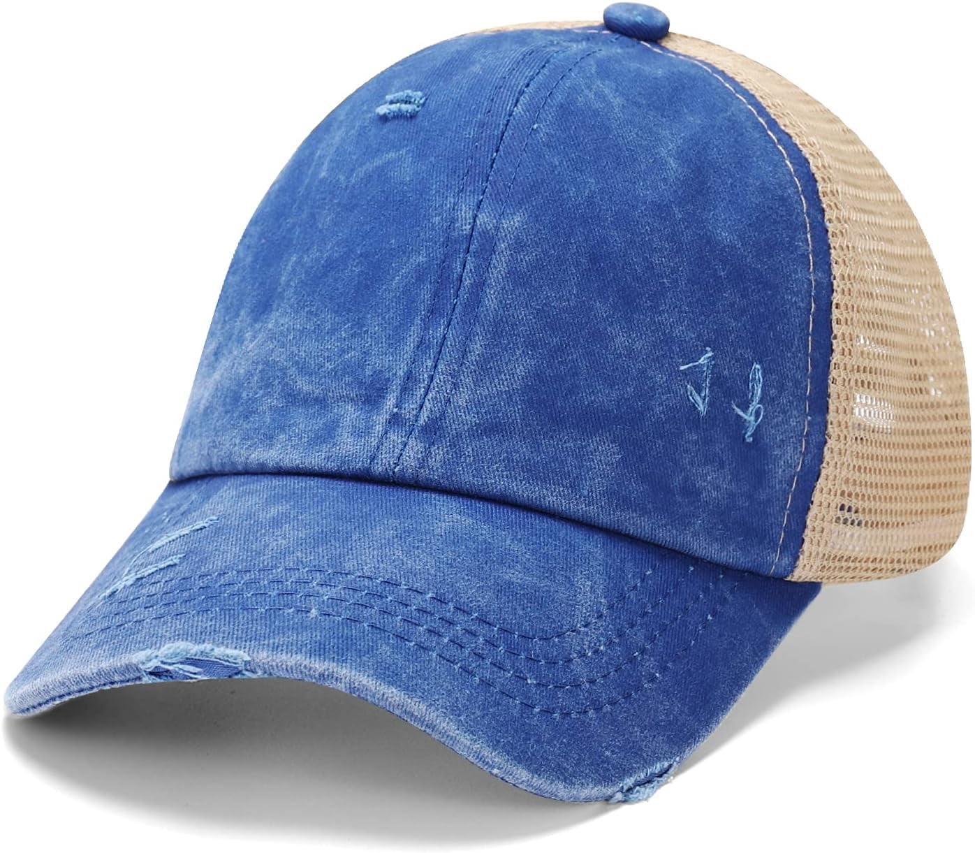 Criss Cross Hat Washed Distressed Baseball Cap Ponytail Hat High Messy ...