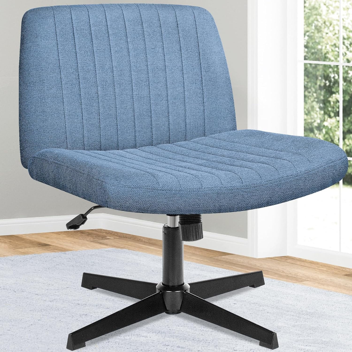 NEO CHAIR Minimalist Blue Armless Home Office Desk Chair, Swivel No ...