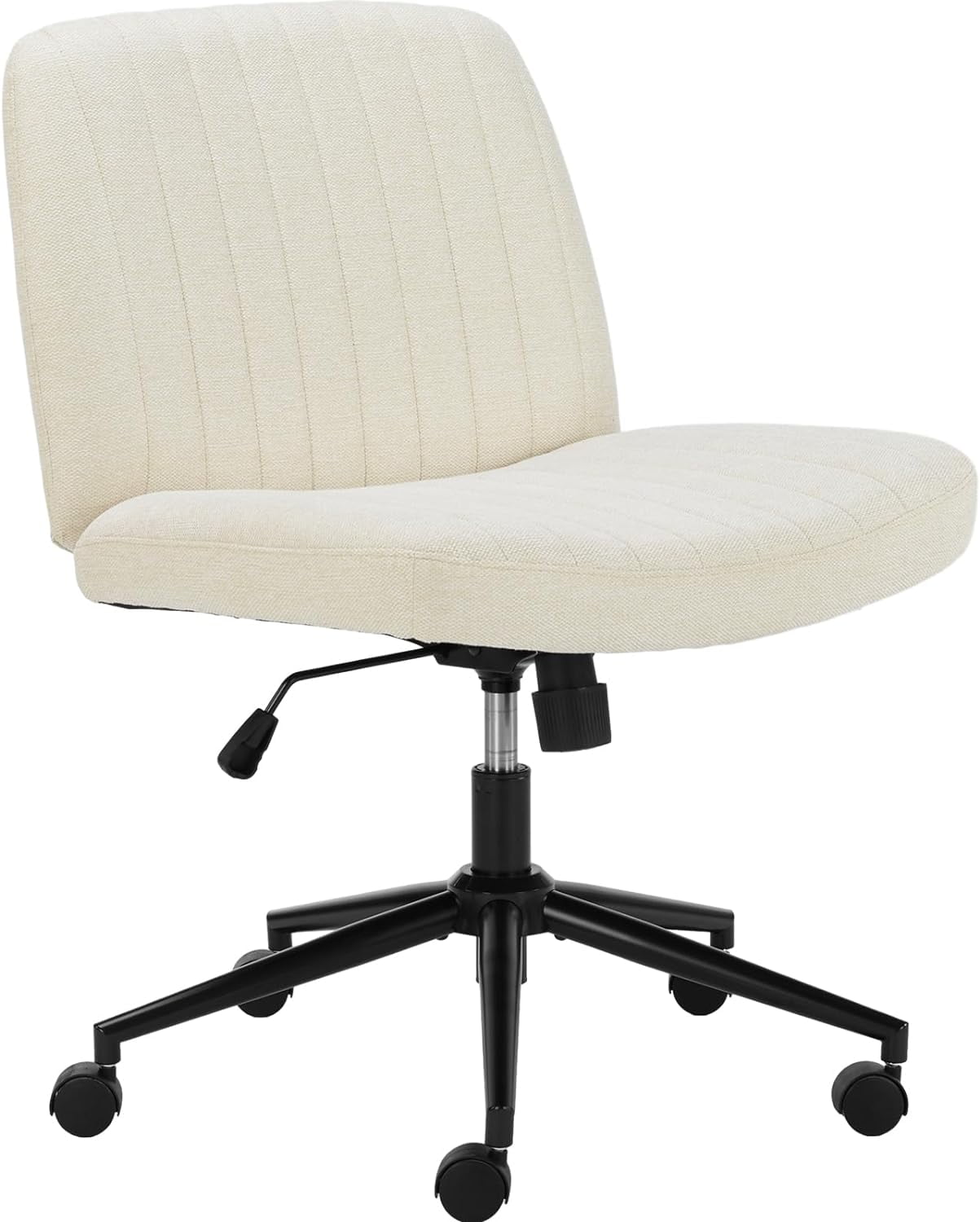 Criss Cross Legged Chair with Wheels, Home Office Desk Chair Wide Seat ...