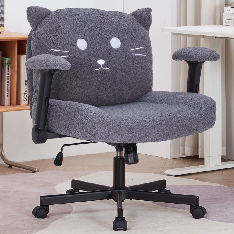 Criss Cross Legged Chair with Wheels and Flip-up Arms, Ergonomic Wide ...