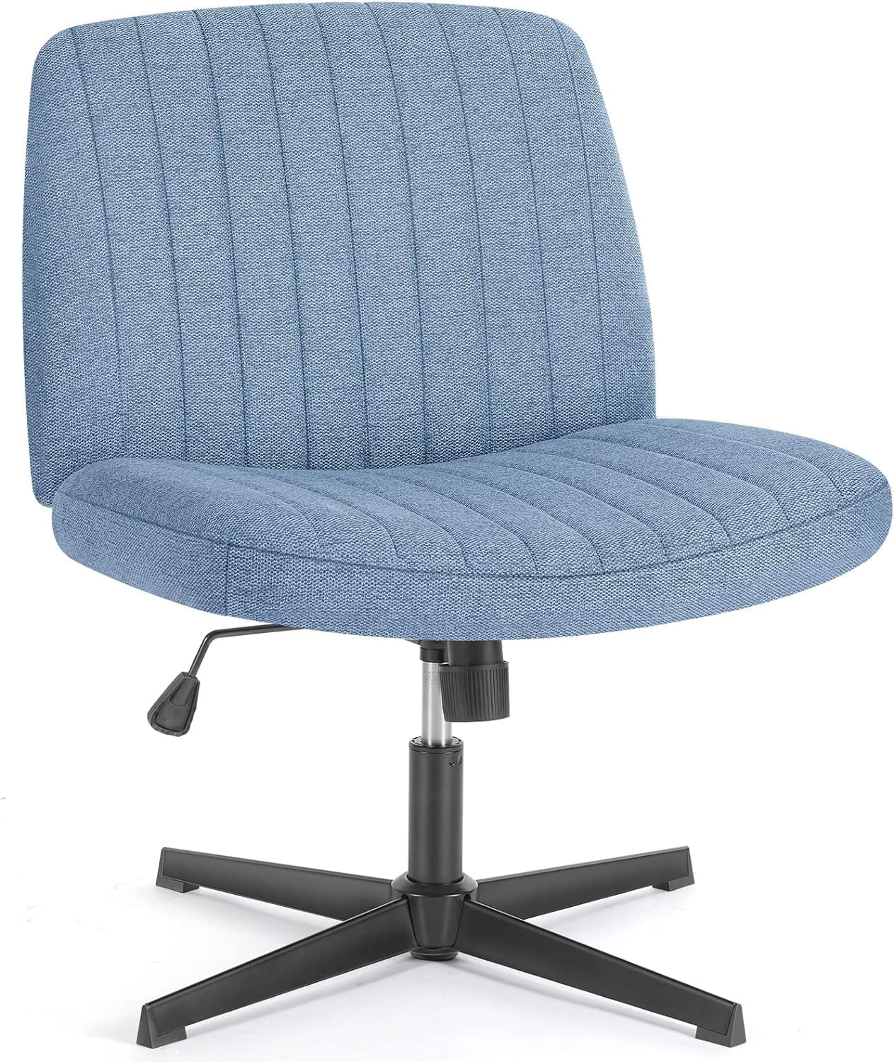 Criss Cross Legged Office Chair, Armless Wide Seat No Wheels, Modern ...