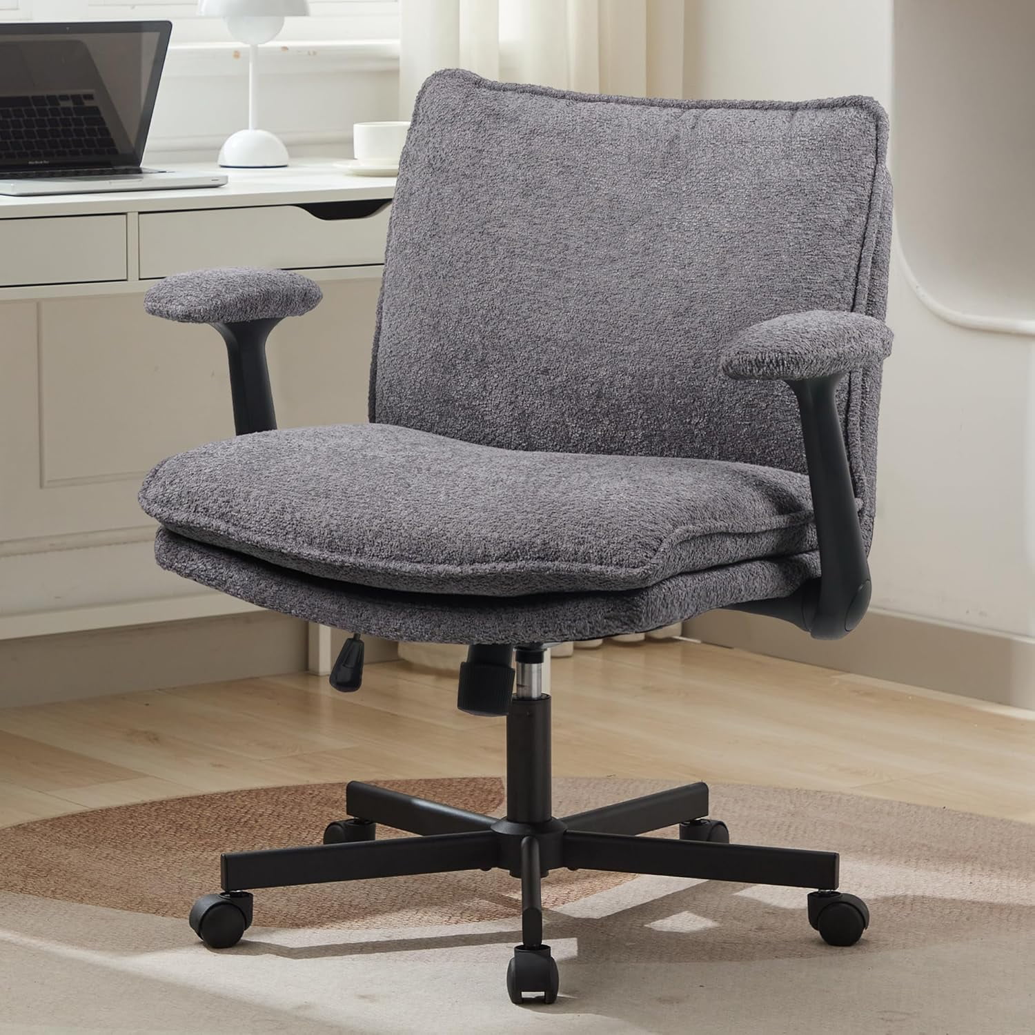 Criss Cross Legged Office Chair with Wheels and Flip-Up Arms ...