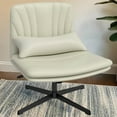 Criss Cross Legged Office Desk Chair, Comfy Armless Extra Wide Seat ...