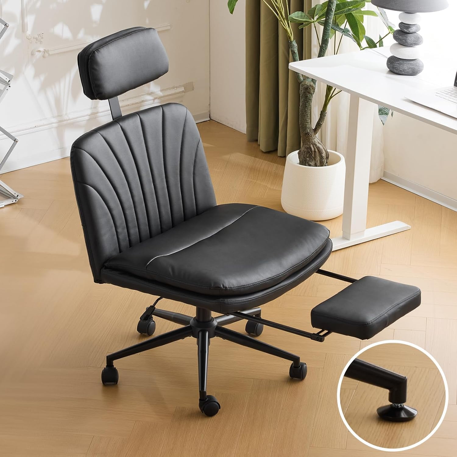 Criss Cross Office Chair,PU Leather Computer Chair,Dual-Use with/no ...