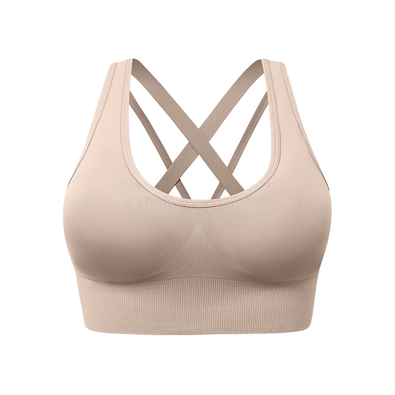 Criss Cross Sports Bra for Women Padded Workout Bralette Medium Support ...