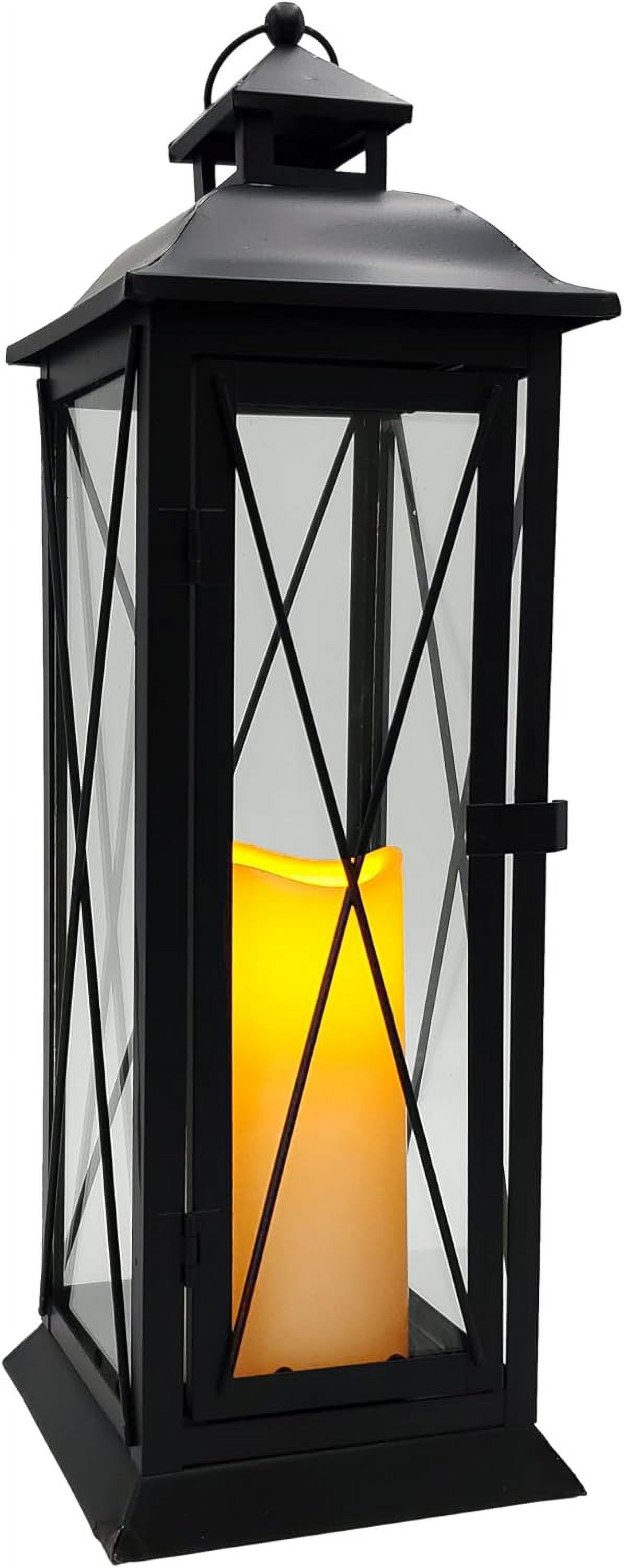 Crisscross Battery Operated Metal Lantern with LED Candle - Walmart.com