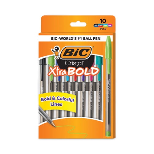 "Cristal Xtra Bold Ballpoint Pen, Stick, Bold 1.6 Mm, Assorted Ink And ...