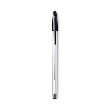 BIC Cristal Ballpoint Stick Pens - Medium Pen Point - Black - Clear Barrel - 10 / Pack | Bundle ...