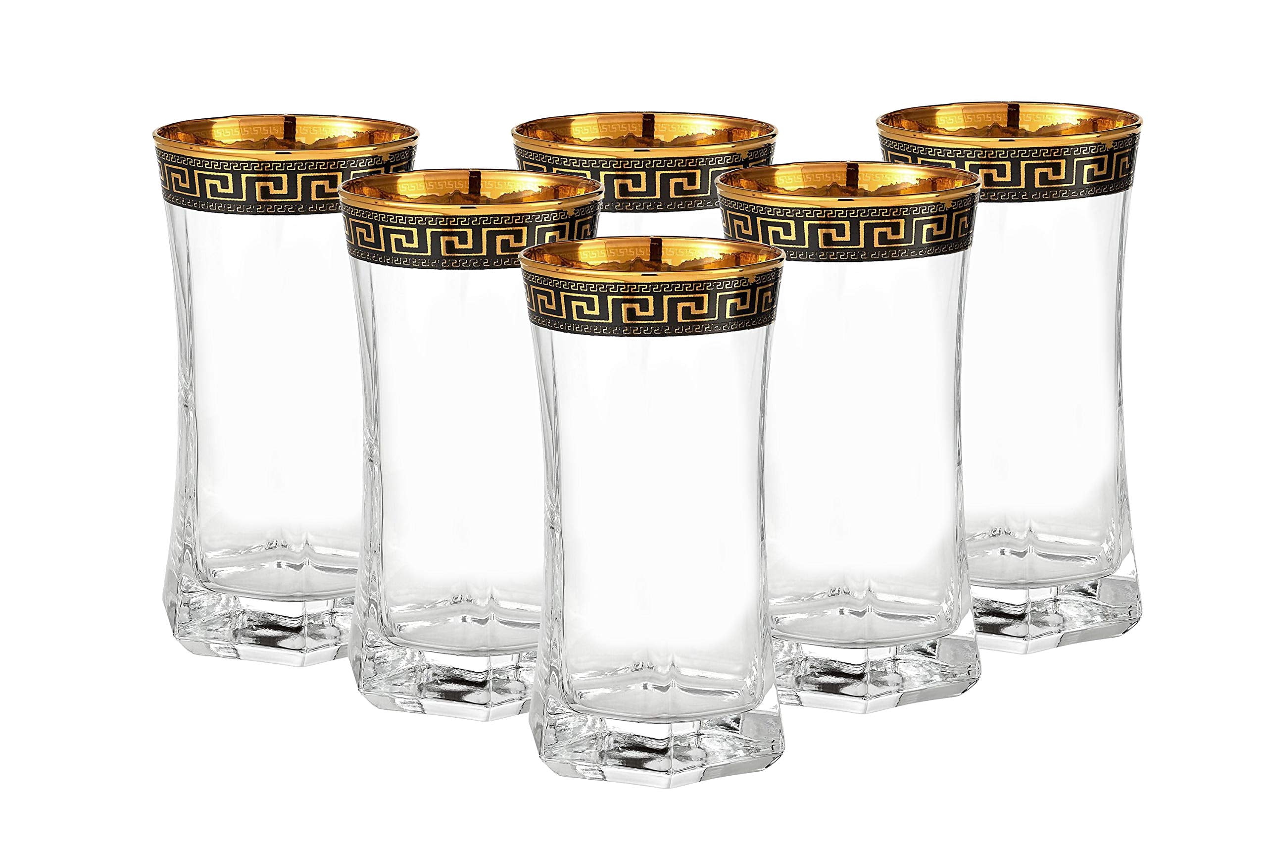 "Cristalleria Italian Decor" Crystal Highball Water Beverage Glasses ...