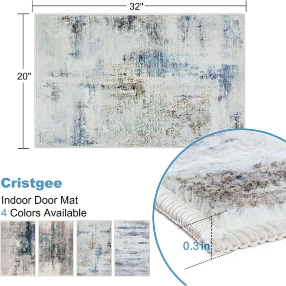 Cristgee Door Mat, Front Indoor Door Mat Faux Wool Non-Slip Entryway ...