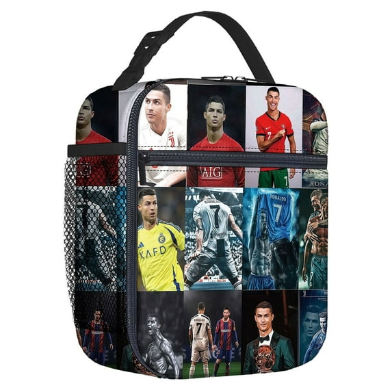 For Cristiano Cartoon Theme Insulated Soccer Lunch Box,8.66x4.33x10.24 ...