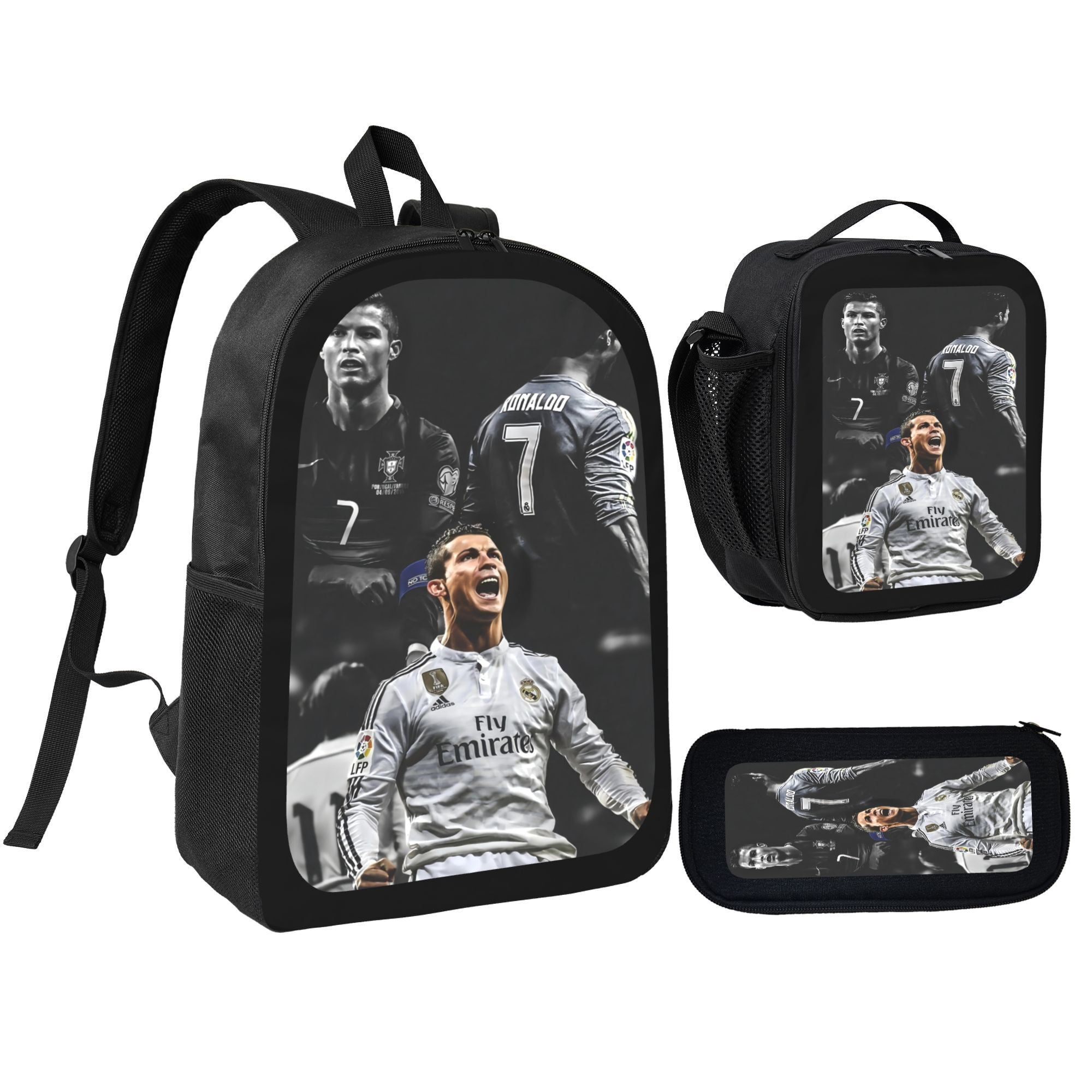 Cristiano Football Ronaldo Backpack 3-piece set Player #7 3 In 1 ...