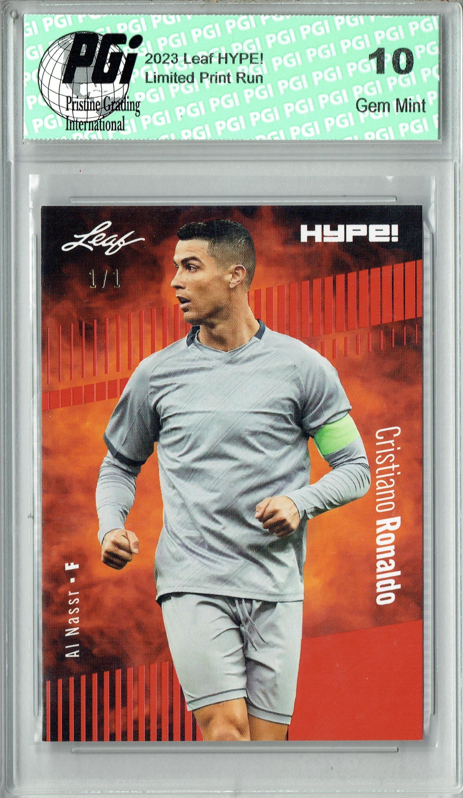 Cristiano Ronaldo 2023 Leaf HYPE! #110 Orange Blank Back #1/1 Trading ...