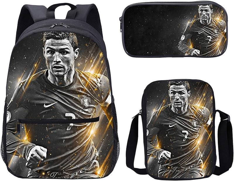 Cristiano Ronaldo Backpack with Front Pocket,CR7 Outdoor Bag 3 in 1 ...