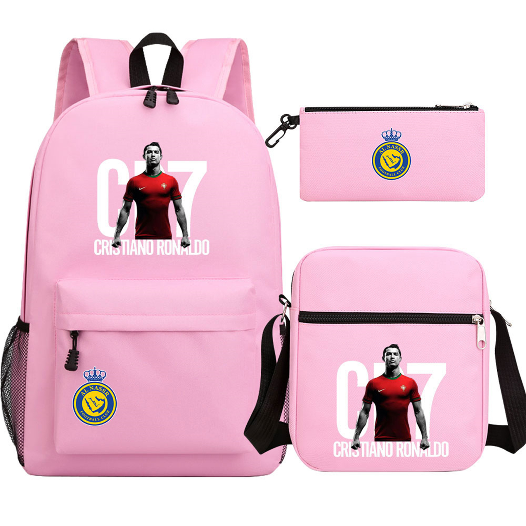 Cristiano Ronaldo Bookbag 3Pcs Set-Student Waterproof Casual Daypack ...