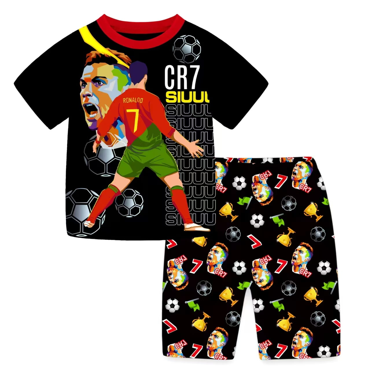 Cristiano Ronaldo Boys' Pajama Set, Movie and TV Fan Game Cartoon Round ...