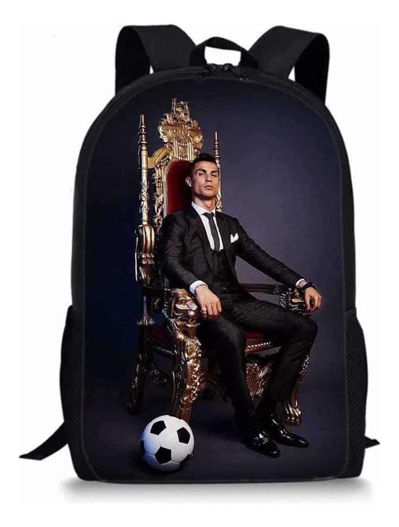 Cristiano Ronaldo CR7 Backpack with Black White Portrait Football ...