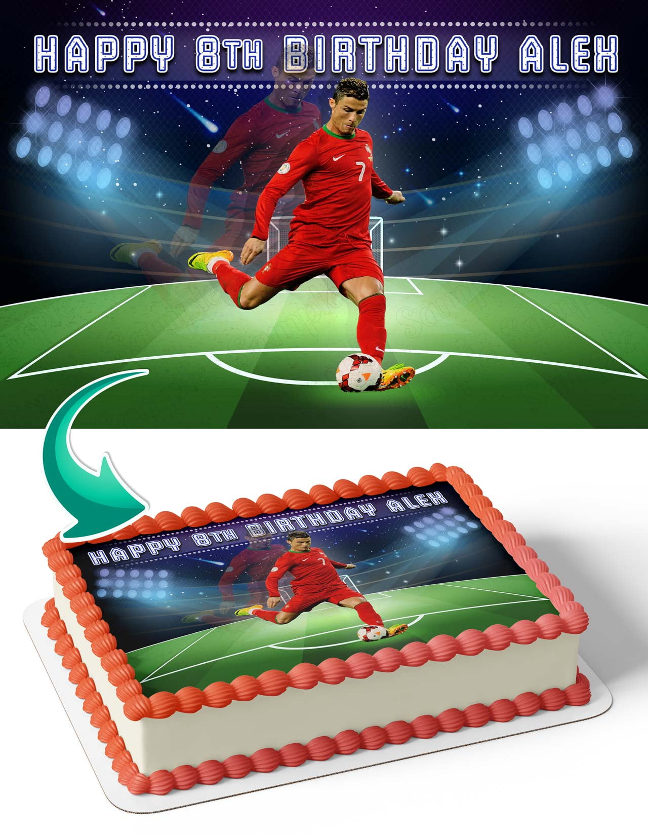 Cristiano Ronaldo CR7 Star Soccer Edible Image Cake Topper Birthday ...