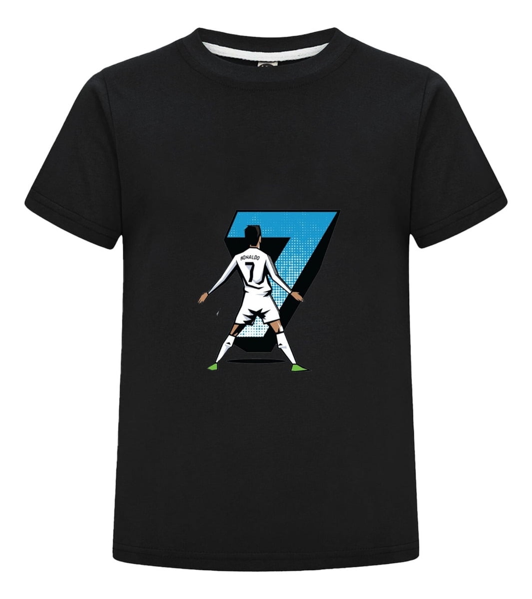 Cristiano Ronaldo CR7 Youth Shirt | Kids Soccer Black T-Shirt | Boys ...