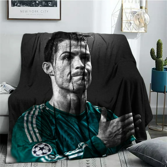 Cristiano Ronaldo Comfy Bedroom Throw Blanket-CR7 Fuzzy Sofa Cover Fleece Blanket for Couch ...