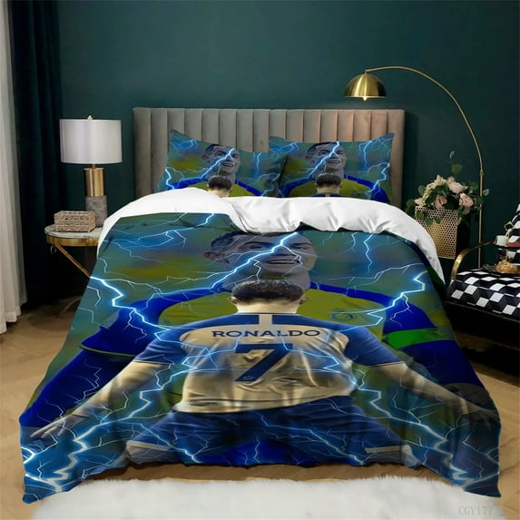 Cristiano Ronaldo Duvet Cover Set 3 Piece Lightweight Bedding Set for ...
