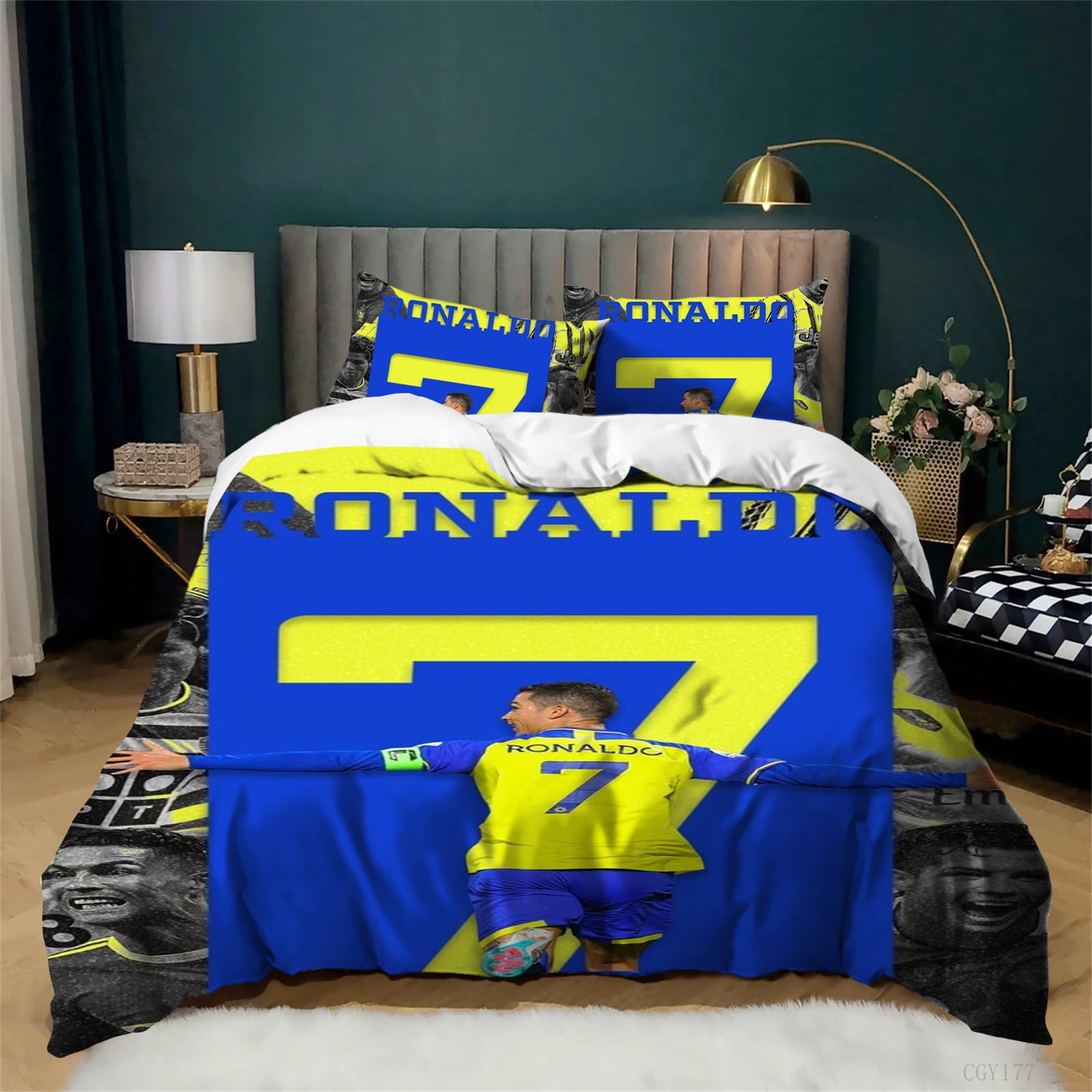 Cristiano Ronaldo Duvet Cover Set 3 Piece Quilt Cover with Zipper ...