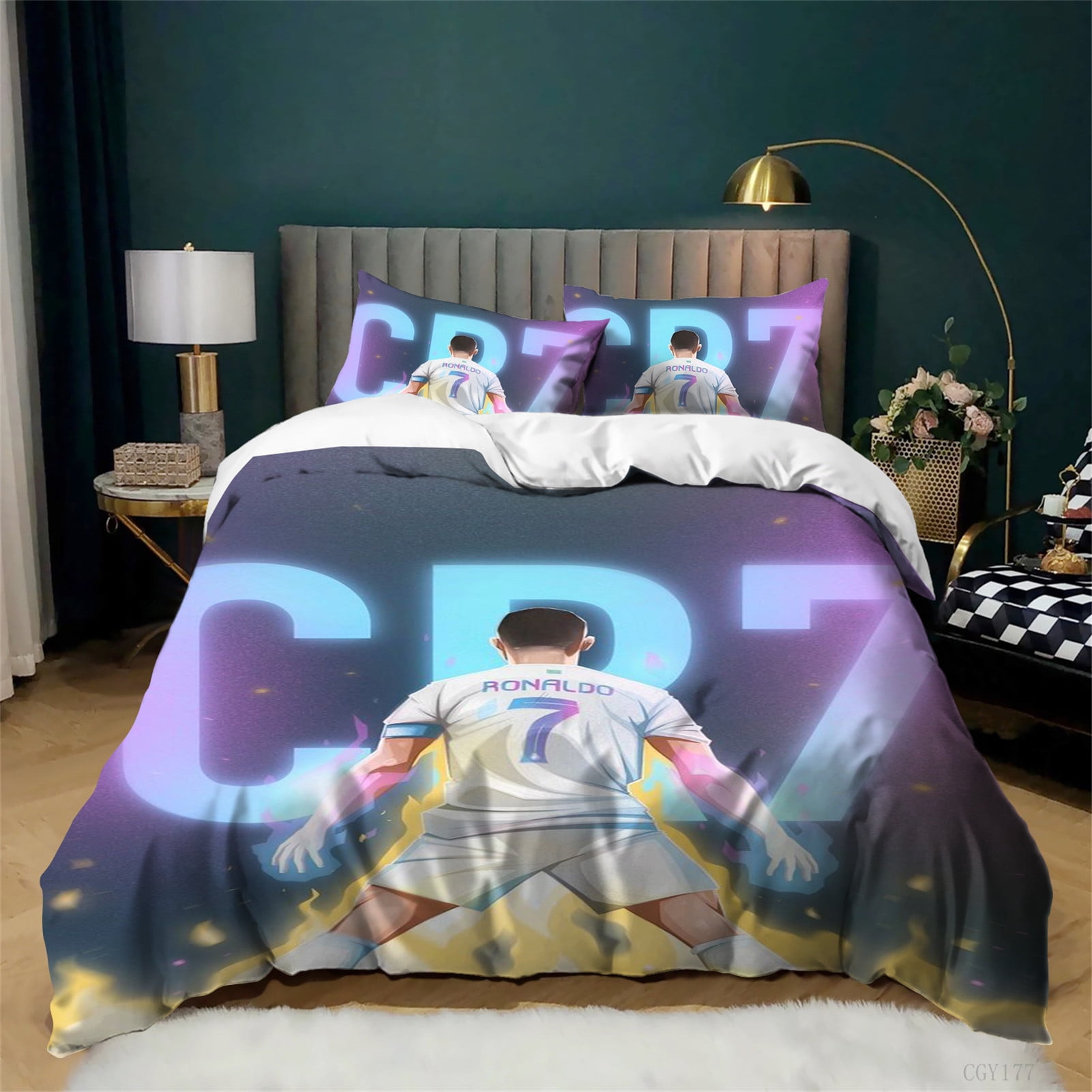 Cristiano Ronaldo Duvet Cover Set 3 Piece Quilt Cover with Zipper ...